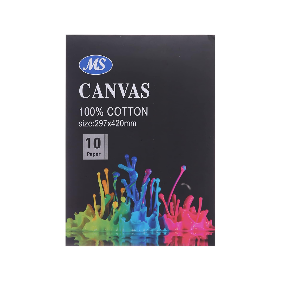 MS Canvas Paper Pad, 100% Cotton, Size A3, 10 Sheets, Premium Art Paper ...