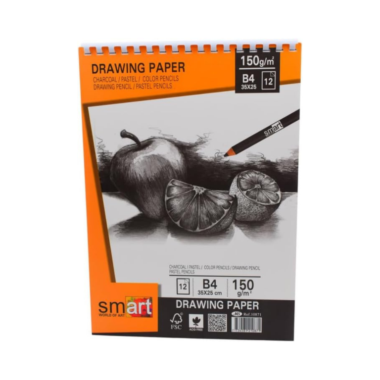 Smart 12 Sheets Drawing Sketch Pad 150 Grams, Size B4, White Paper ...