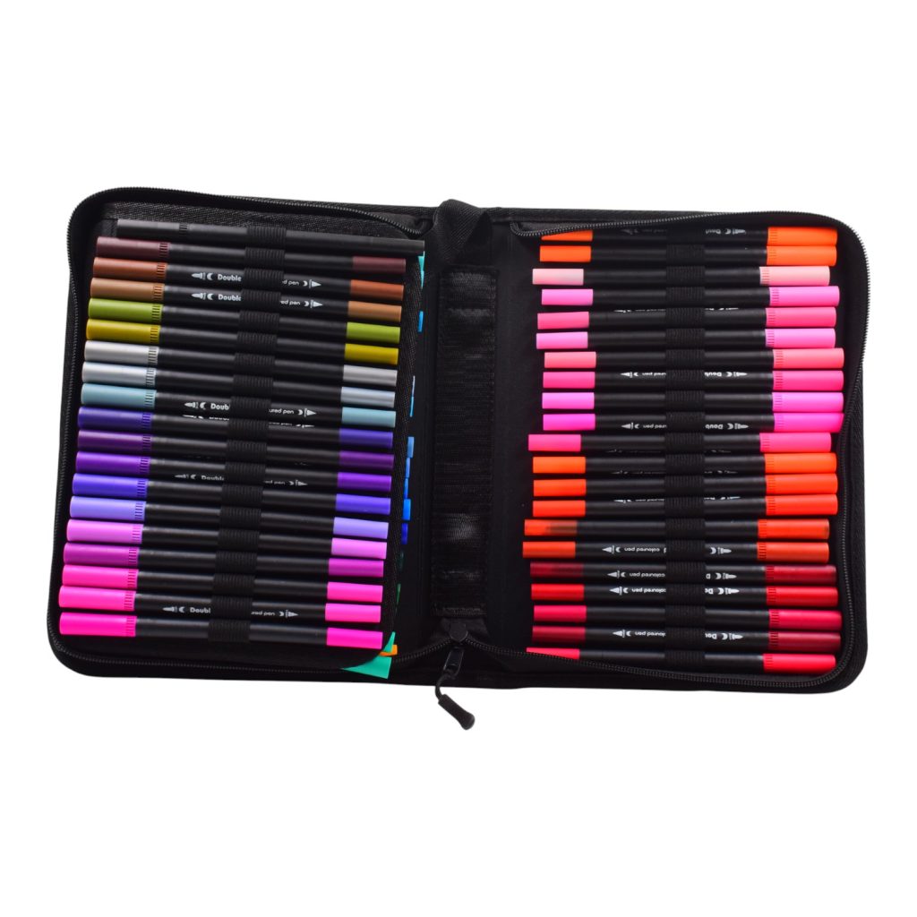Dual Markers Brush Pens, 80 Coloring Pens and Fine Tips – Premium Art ...